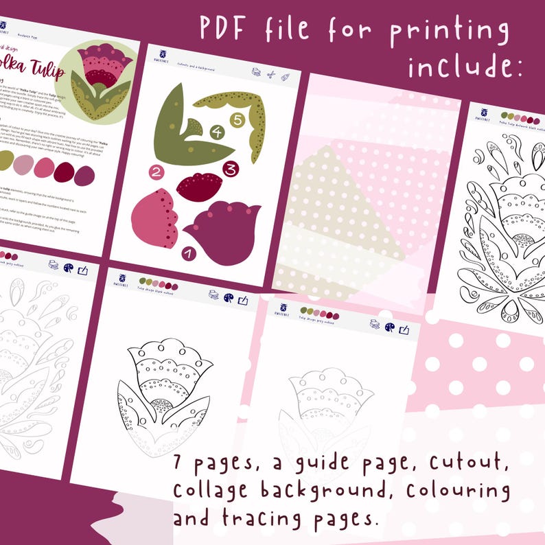 Colouring Pages for Adults PDF, Tracing Outlines, Digital Colouring PNG ...