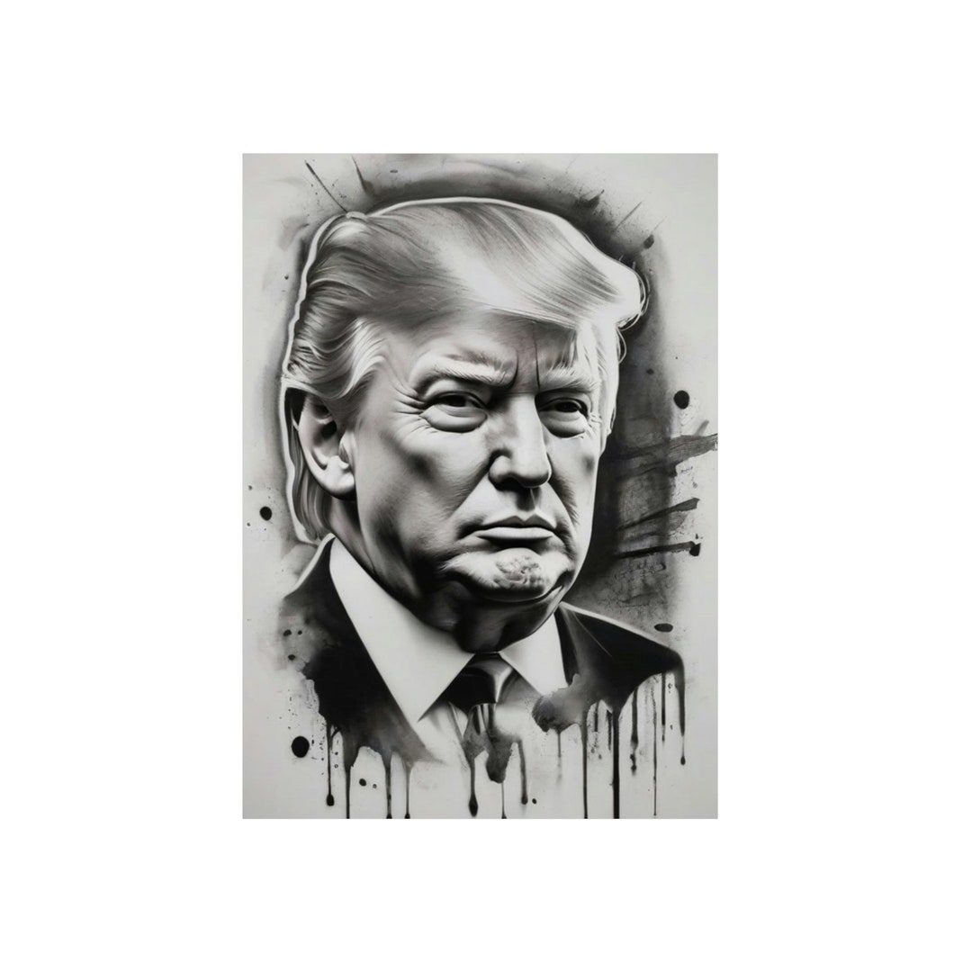 Donald Trump Wall Art, Spray Paint Drawing on Aluminum Panel - Etsy