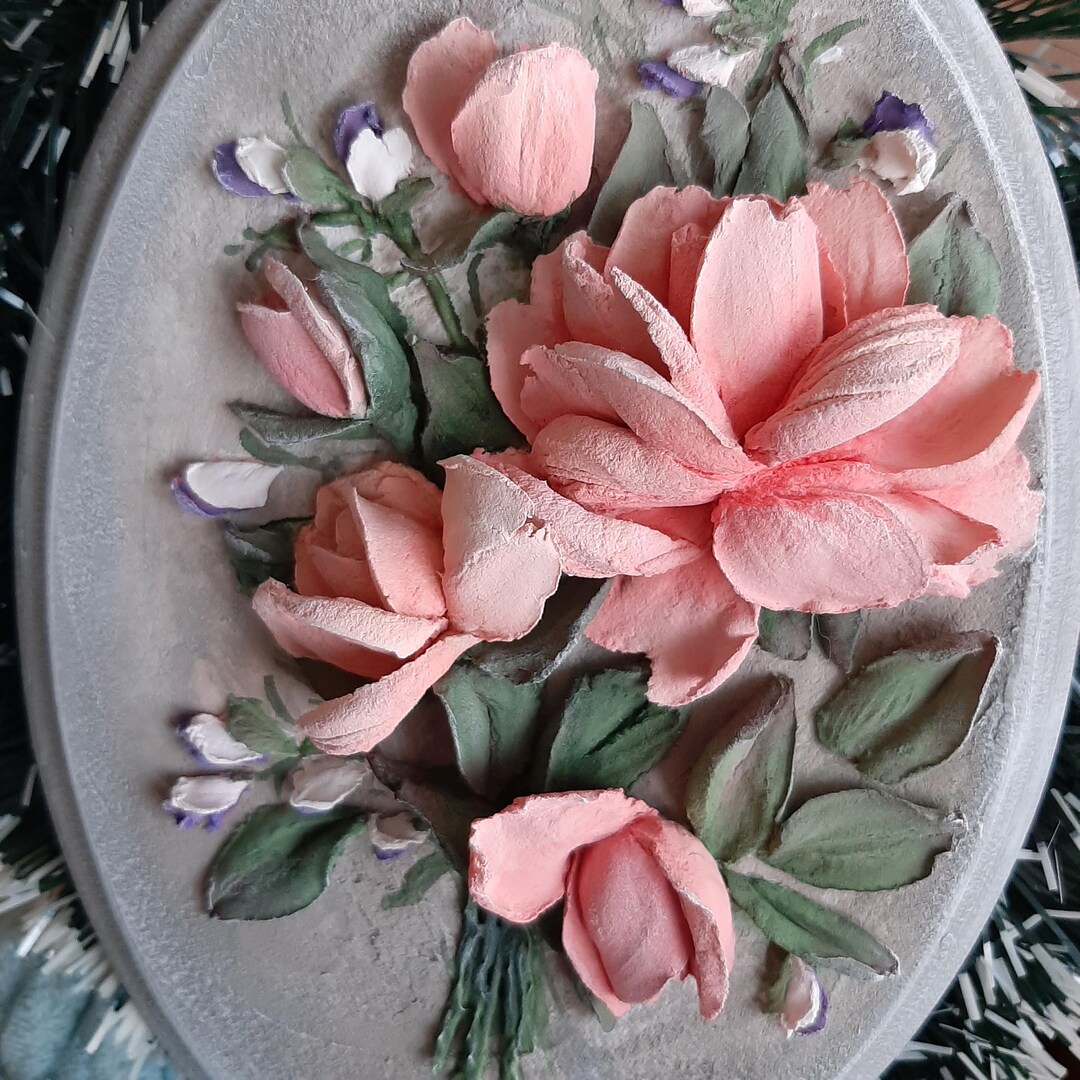 Rose Plaster Painting, 3d Flower Art, 3d Floral Wall Art, 3d Roses ...