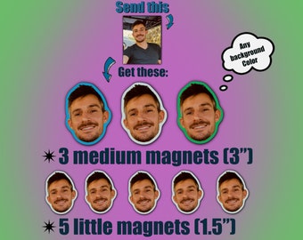 Custom Face Magnets custom Photo Magnet Personalized Face Magnet Face ...