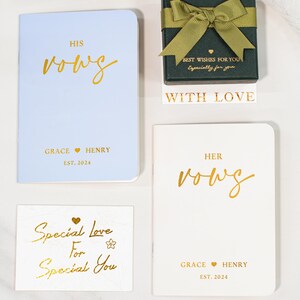 Custom Gold Foil Vow Books, Wedding Vow Books, Wedding Vow Booklets Set ...