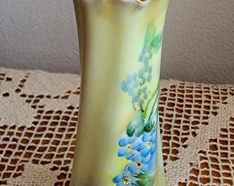 1880 Hand Painted Hat Pin Holder Bavarian Floral Porcelain Gold Trim - Etsy