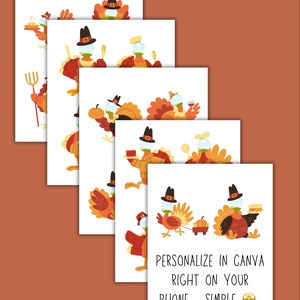 Thanksgiving Turkey Place Cards: Custom Table Decor (printable Template ...