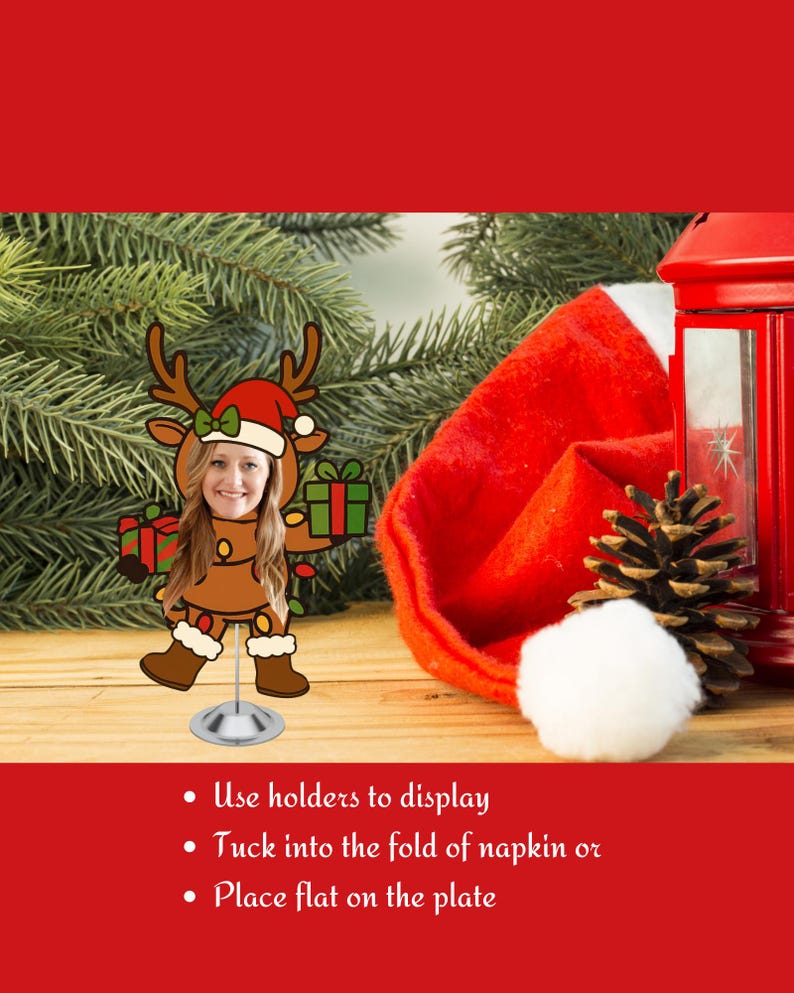 Christmas Place Cards Printable • 16 Reindeer Table Setting Cards ...