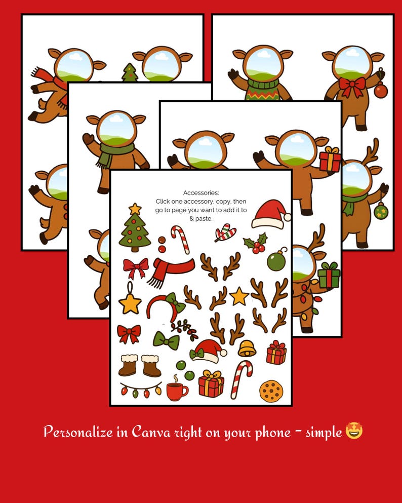 Christmas Place Cards Printable • 16 Reindeer Table Setting Cards ...