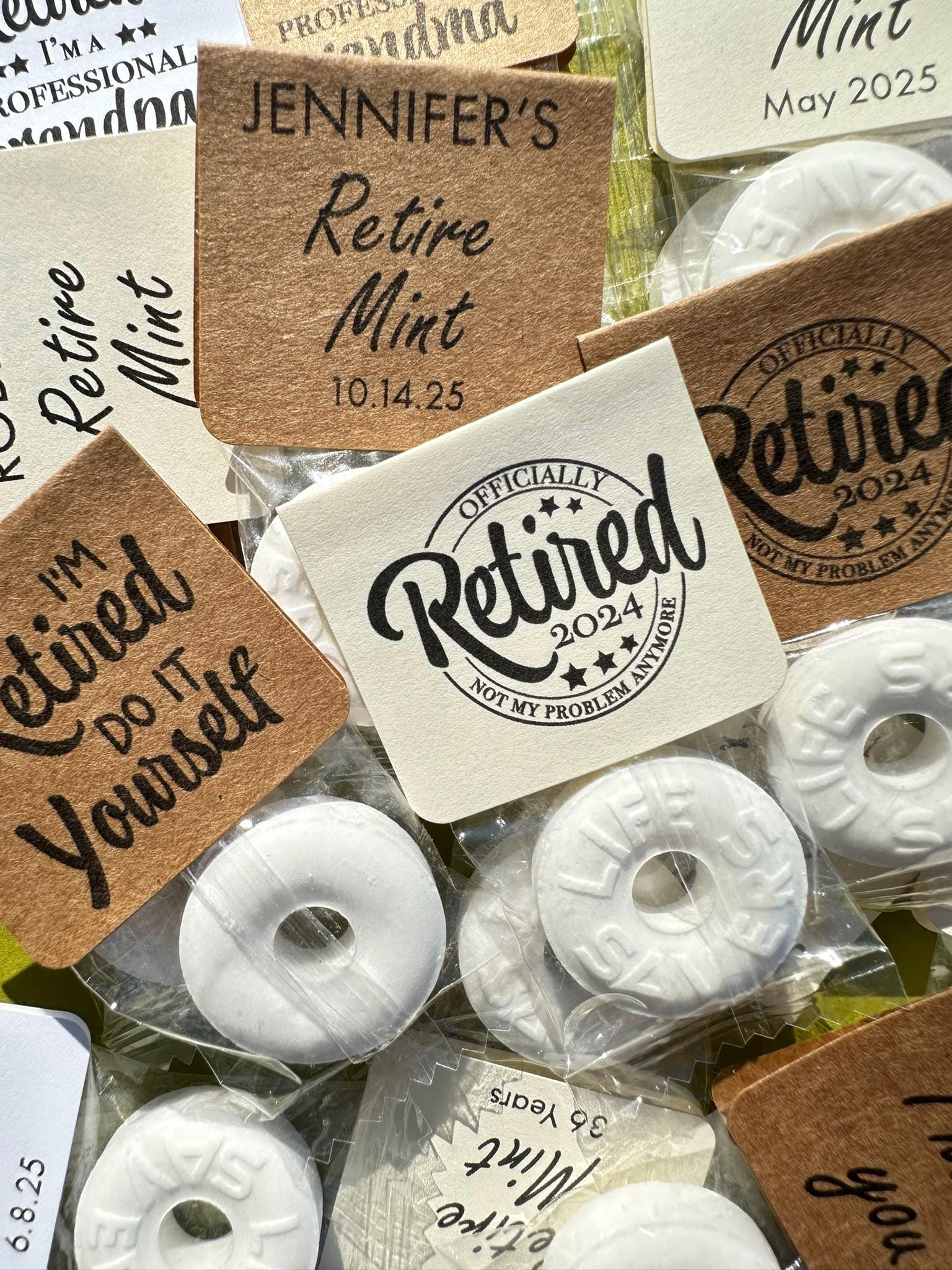 Custom Retirement Party Favors for Guest in Bulk - Personalized Mint ...