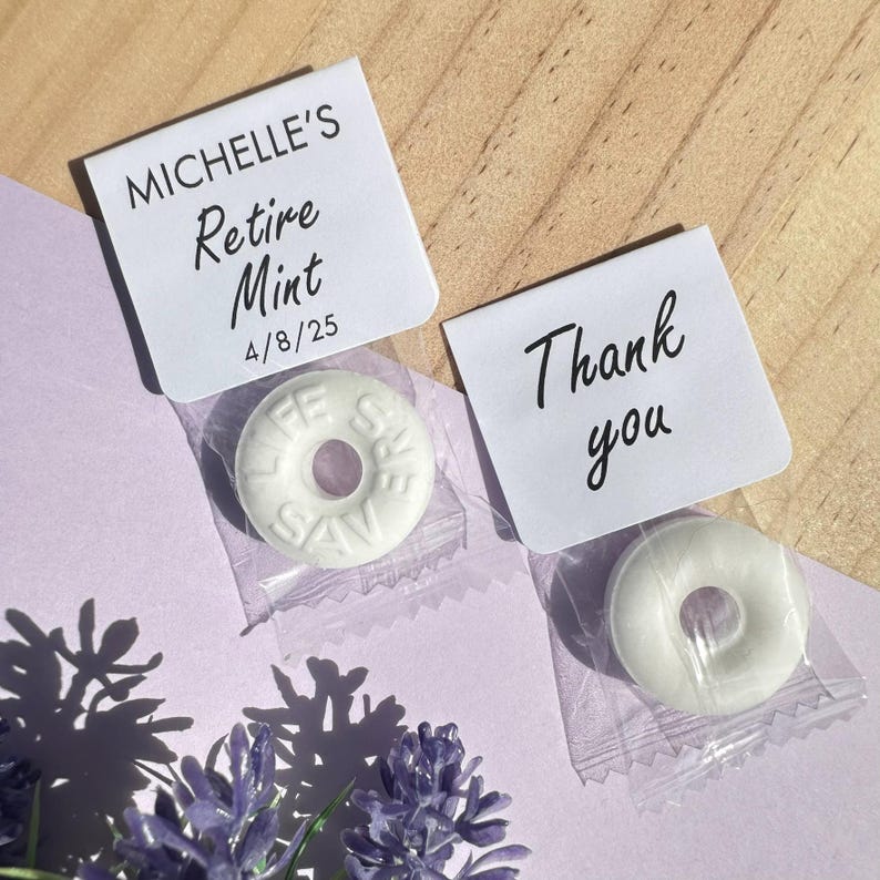 Personalized Retirement Party Favors - Custom Mint Labels - Unique ...