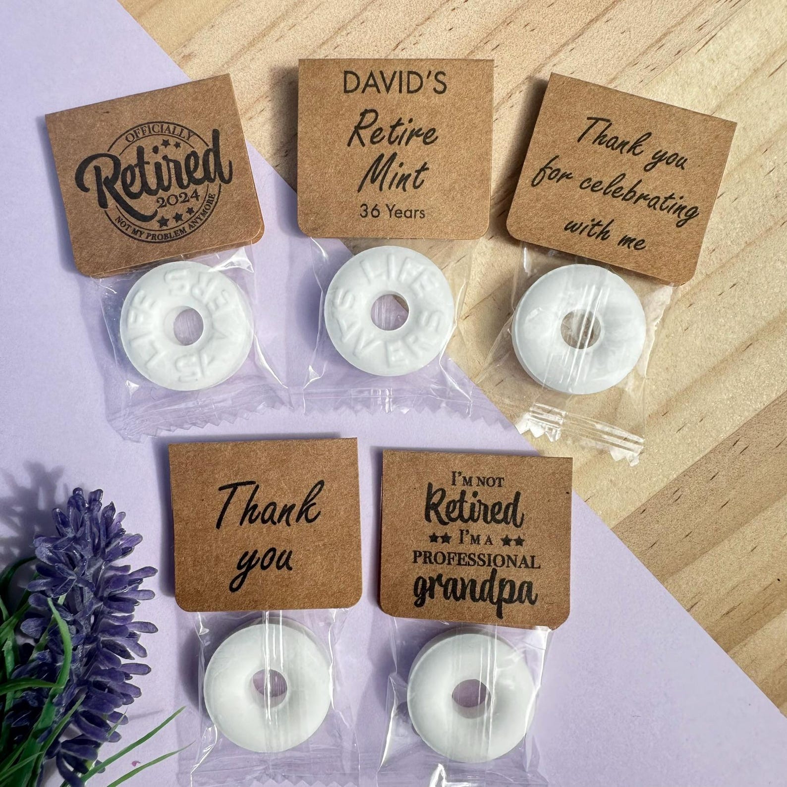 Personalized Retirement Party Favors - Custom Mint Labels - Unique ...