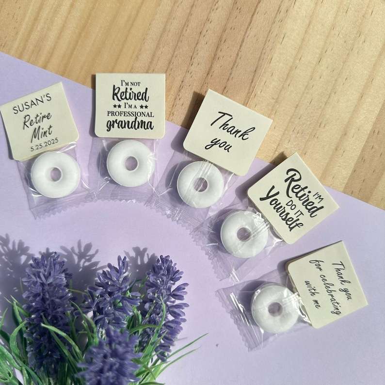 Personalized Retirement Party Favors - Custom Mint Labels - Unique ...