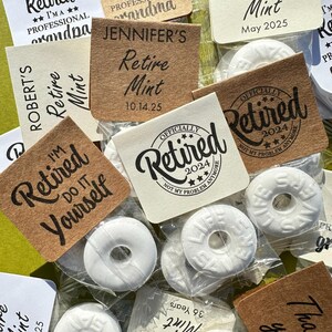 Personalized Retirement Party Favors - Custom Mint Labels - Unique ...