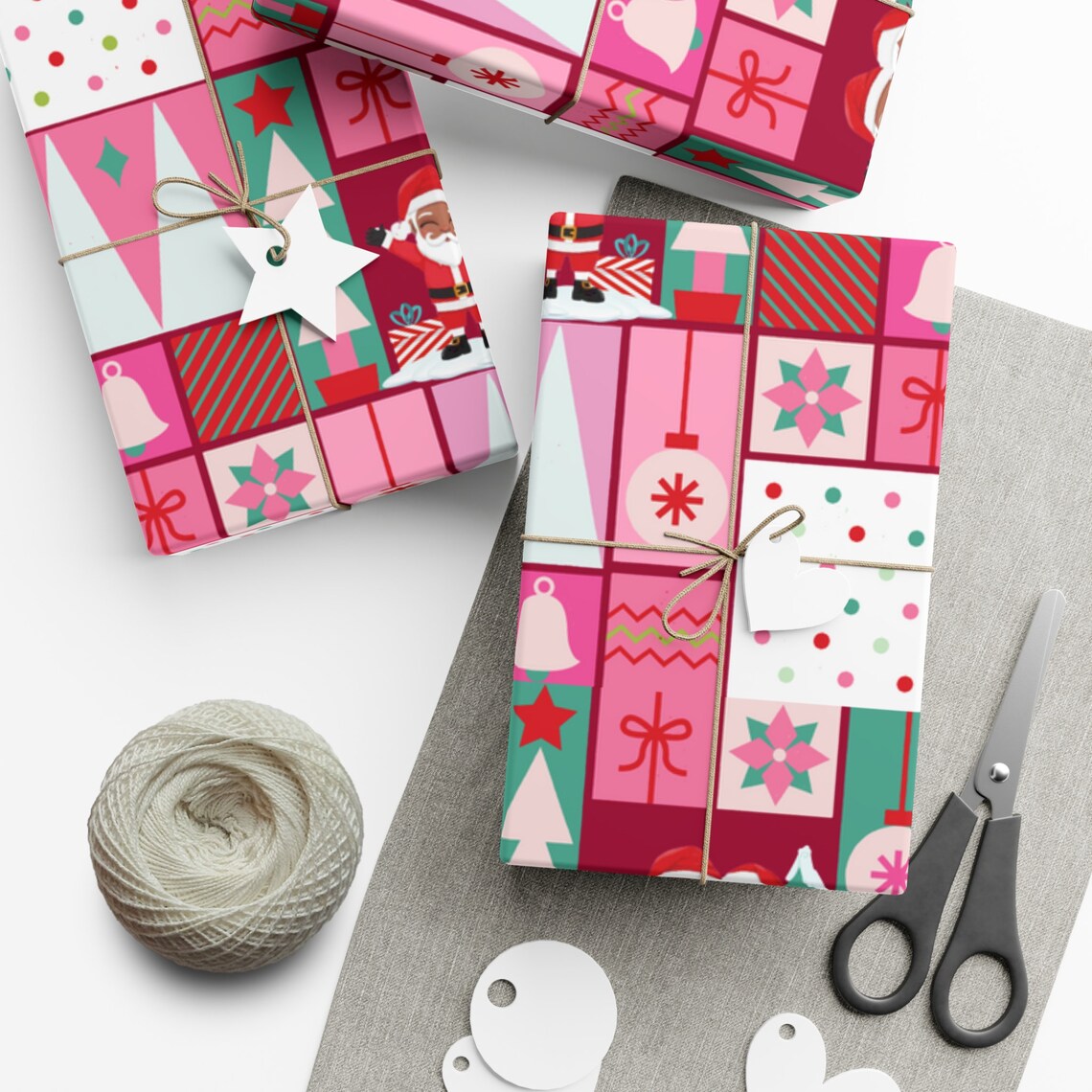 Black Santa Claus and Mrs. Claus Luxury Christmas Wrapping Paper ...