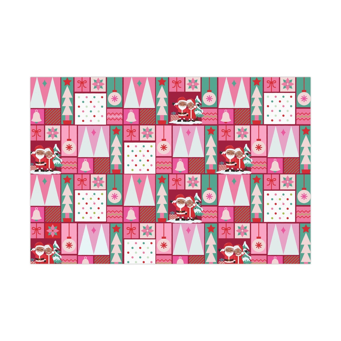 Black Santa Claus and Mrs. Claus Luxury Christmas Wrapping Paper ...
