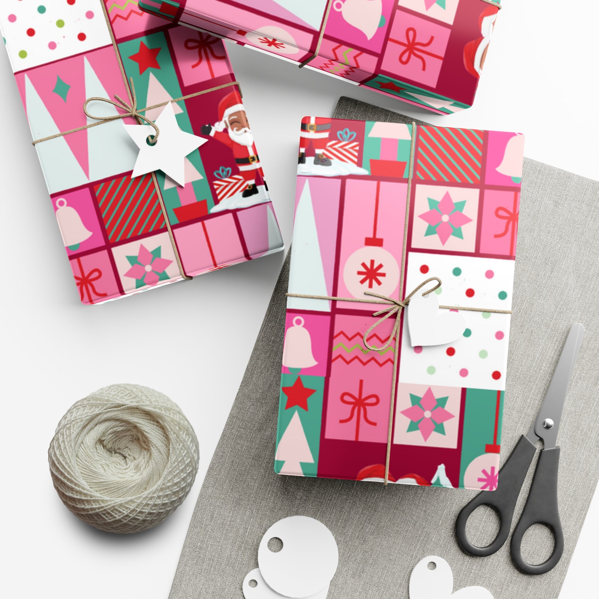 Black Santa Claus and Mrs. Claus Luxury Christmas Wrapping Paper ...