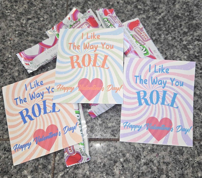 Way You Roll Valentine, Printable Valentine Card, Classroom Valentine ...