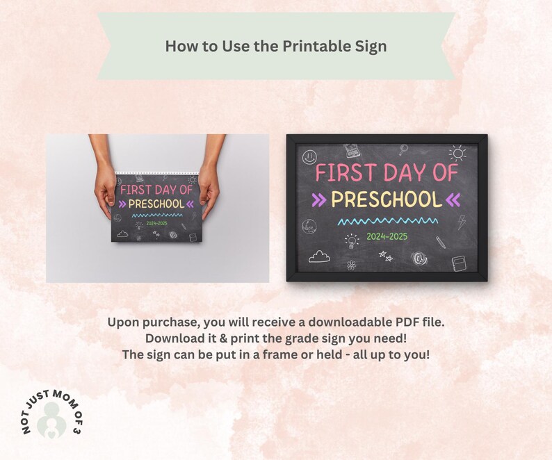 First Day of School Sign Printable, Grades Preschool 12th All-in-one ...