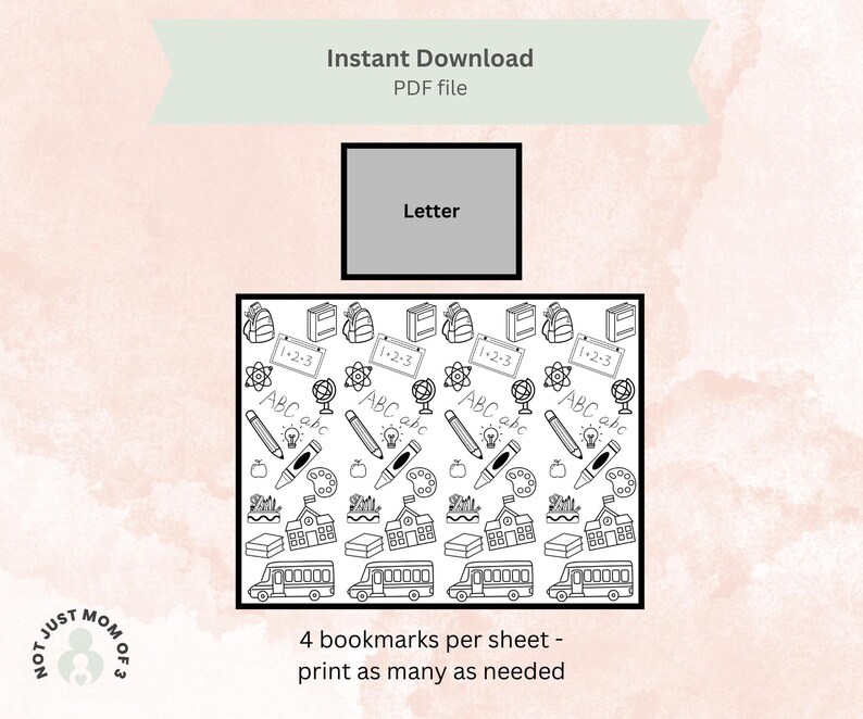 Bookmarks to Color - Back to School, Printable Coloring Bookmarks ...