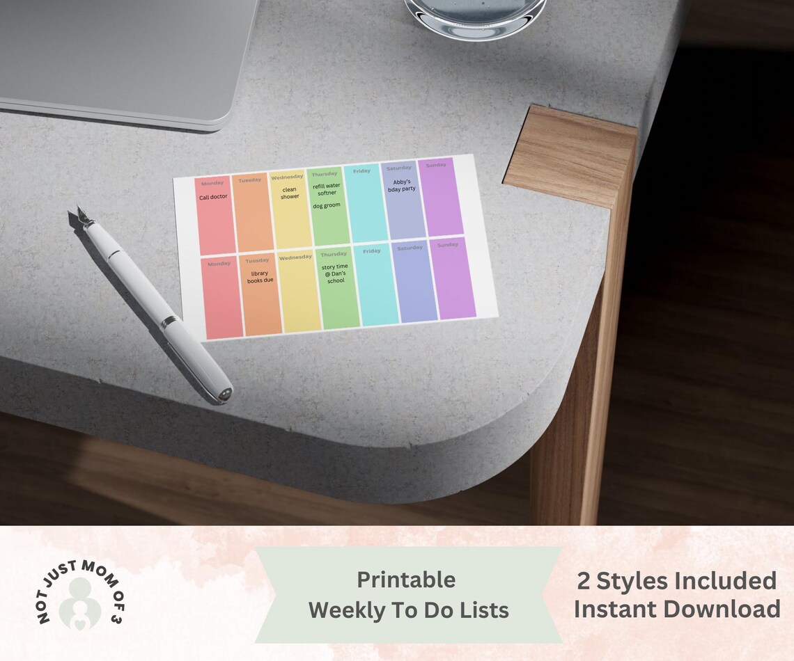 To Do List, Weekly Planner, Task List, Weekly Task List, Printable to ...