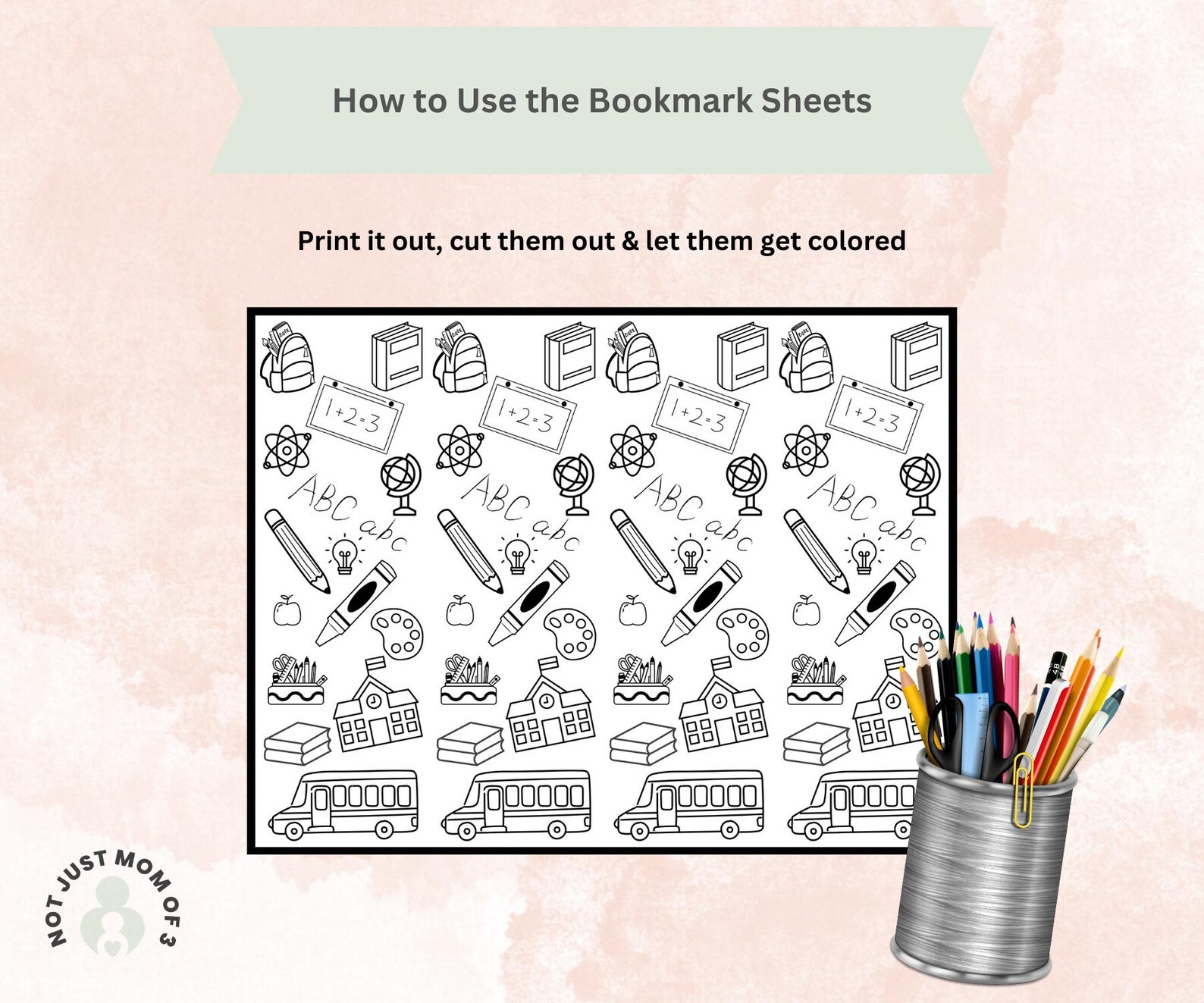 Bookmarks to Color - Back to School, Printable Coloring Bookmarks ...