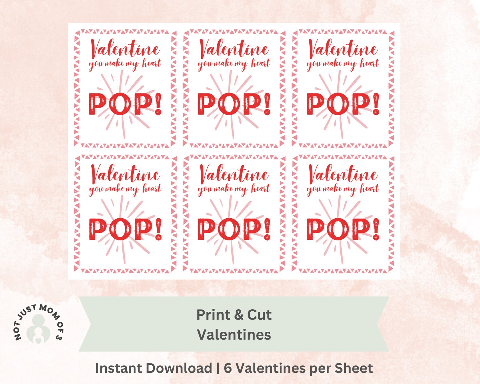 Ring Pop Valentine, Pop It Valentine, Popcorn Valentine, Printable ...