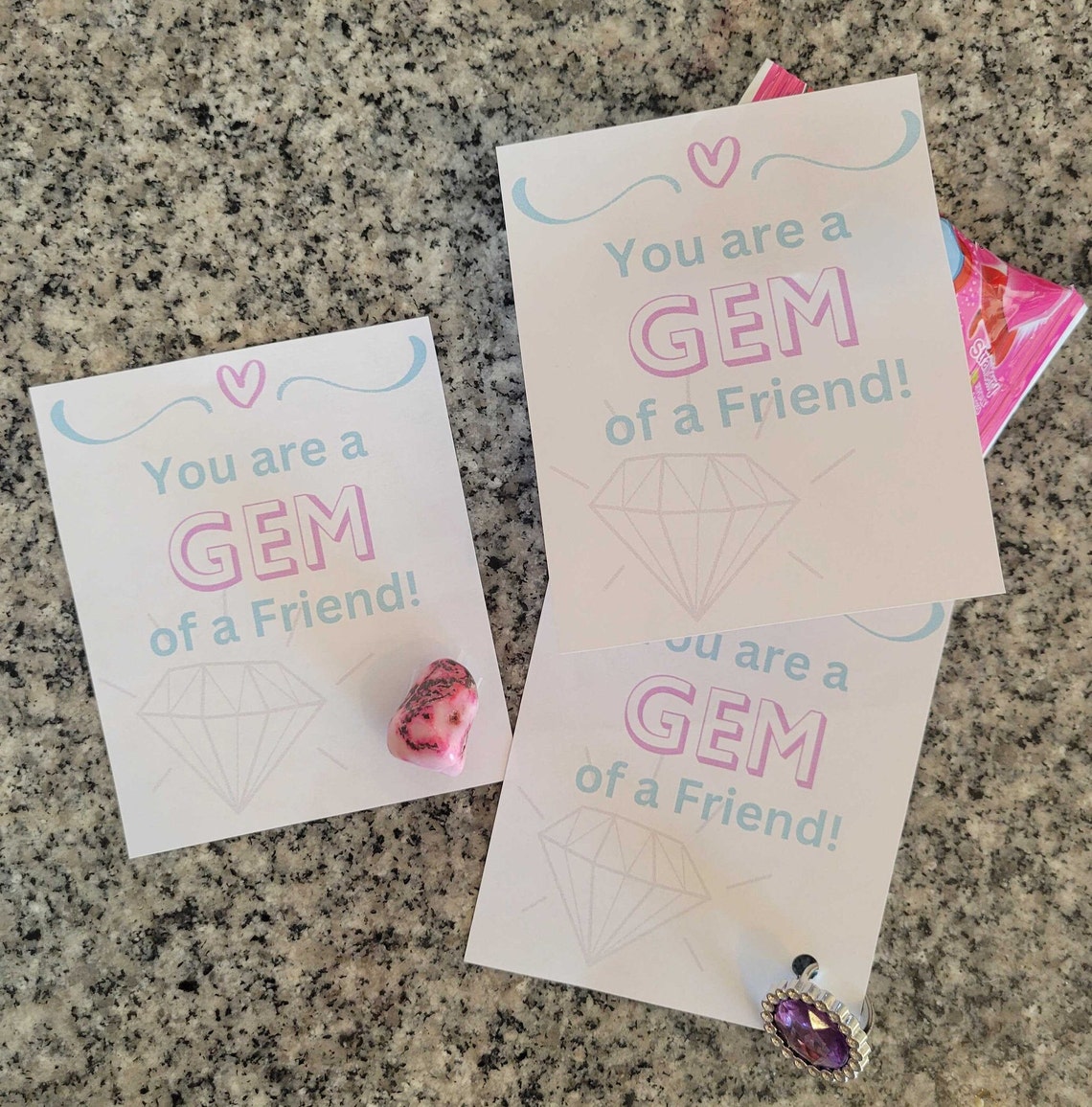 Ring Pop Valentine, Gem Valentine, Ring Valentine, Printable Valentine ...