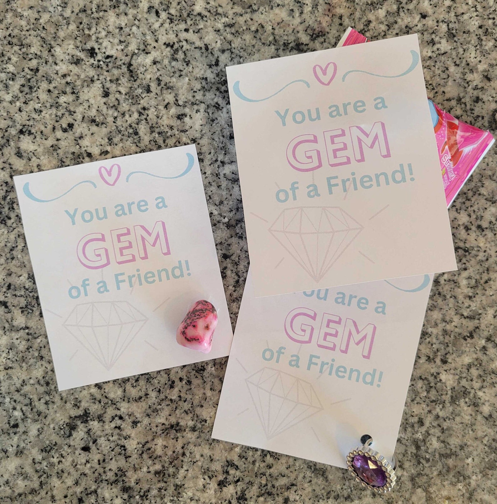 Ring Pop Valentine, Gem Valentine, Ring Valentine, Printable Valentine ...