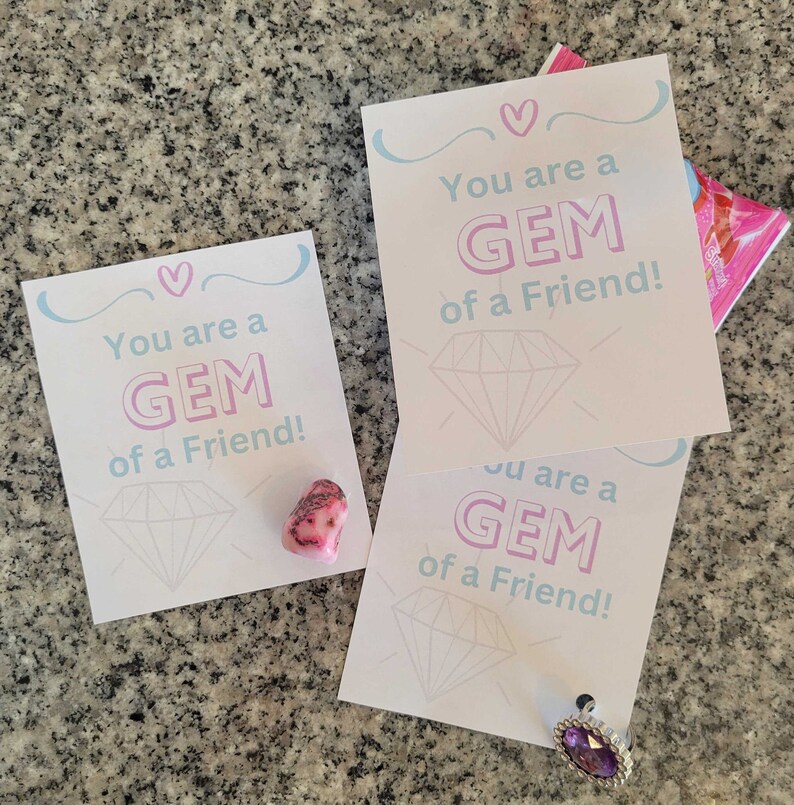 Ring Pop Valentine, Gem Valentine, Ring Valentine, Printable Valentine ...