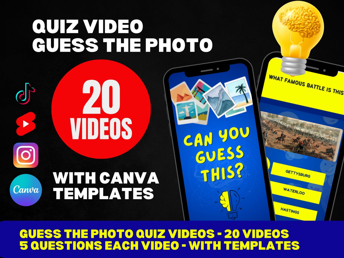 Guess the Photo Trivia Videos | Social Media Content | Canva Template ...