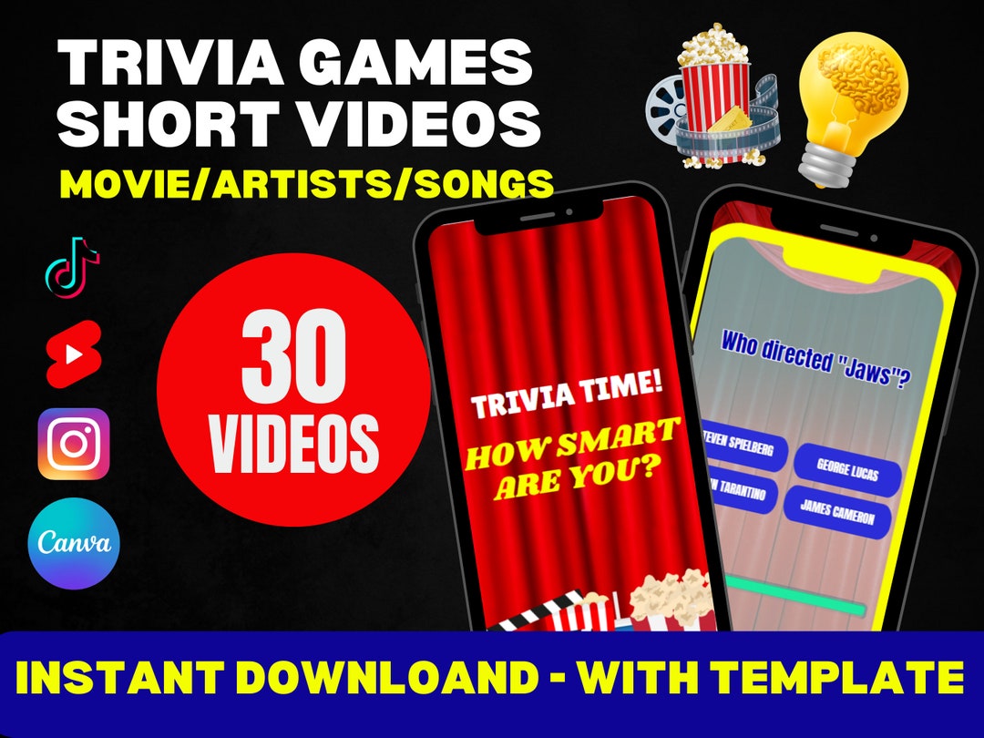 Movie Trivia Quiz Game Videos, Social Media Reels (canva Template) - Etsy