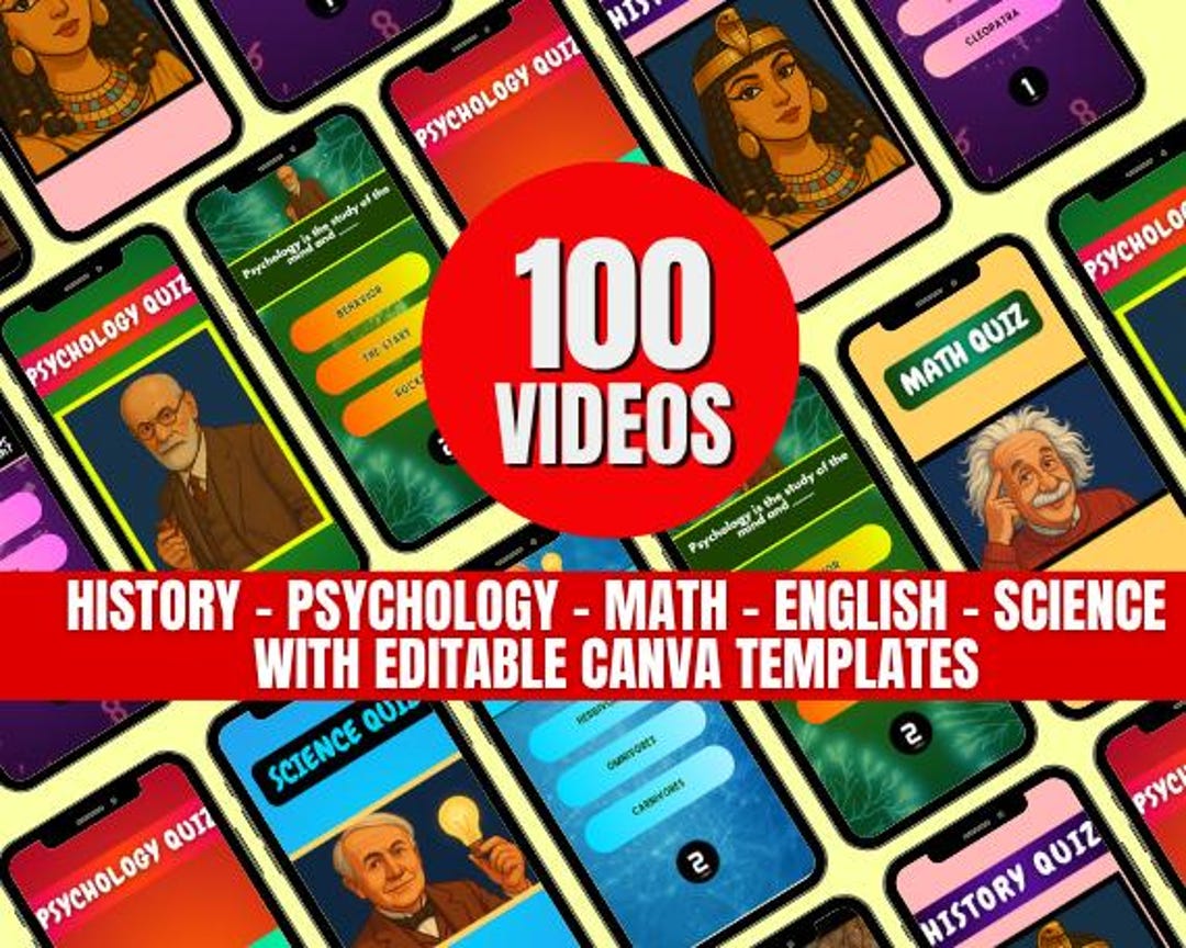 Educational Quiz Reels: Science, History, Math, English | Social Media ...