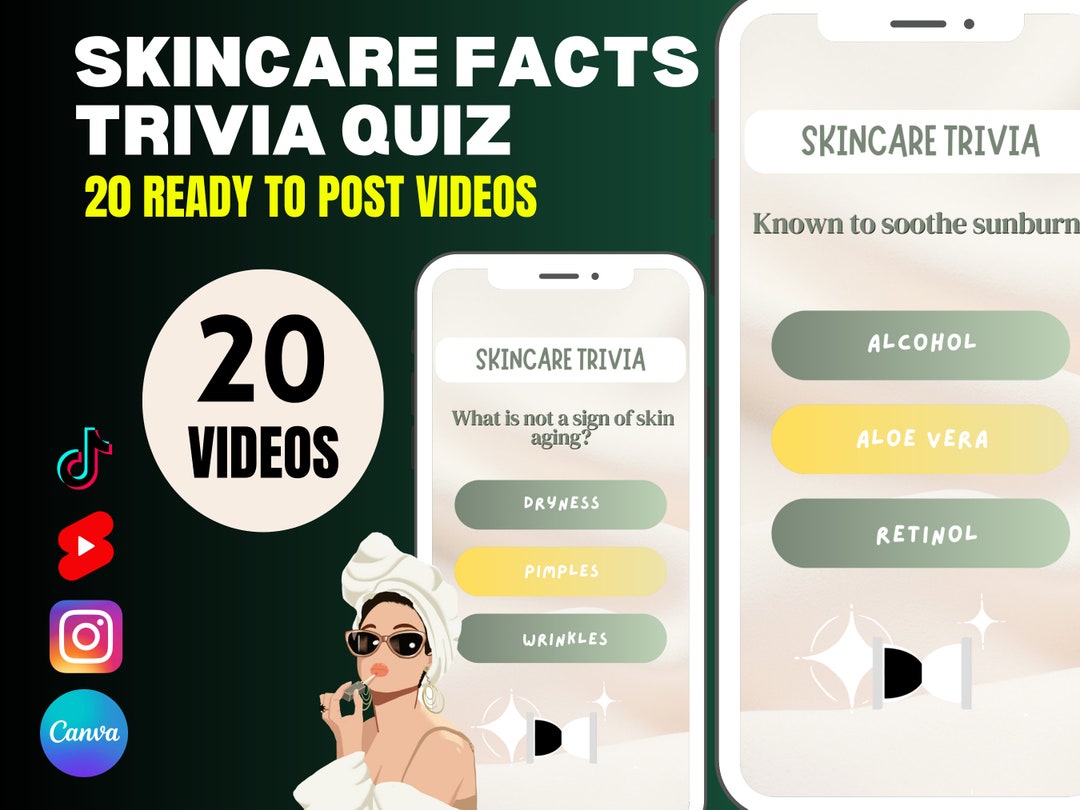 Skincare Facts Quiz Trivia Games VIDEOS | Skincare Tiktok Facebook ...