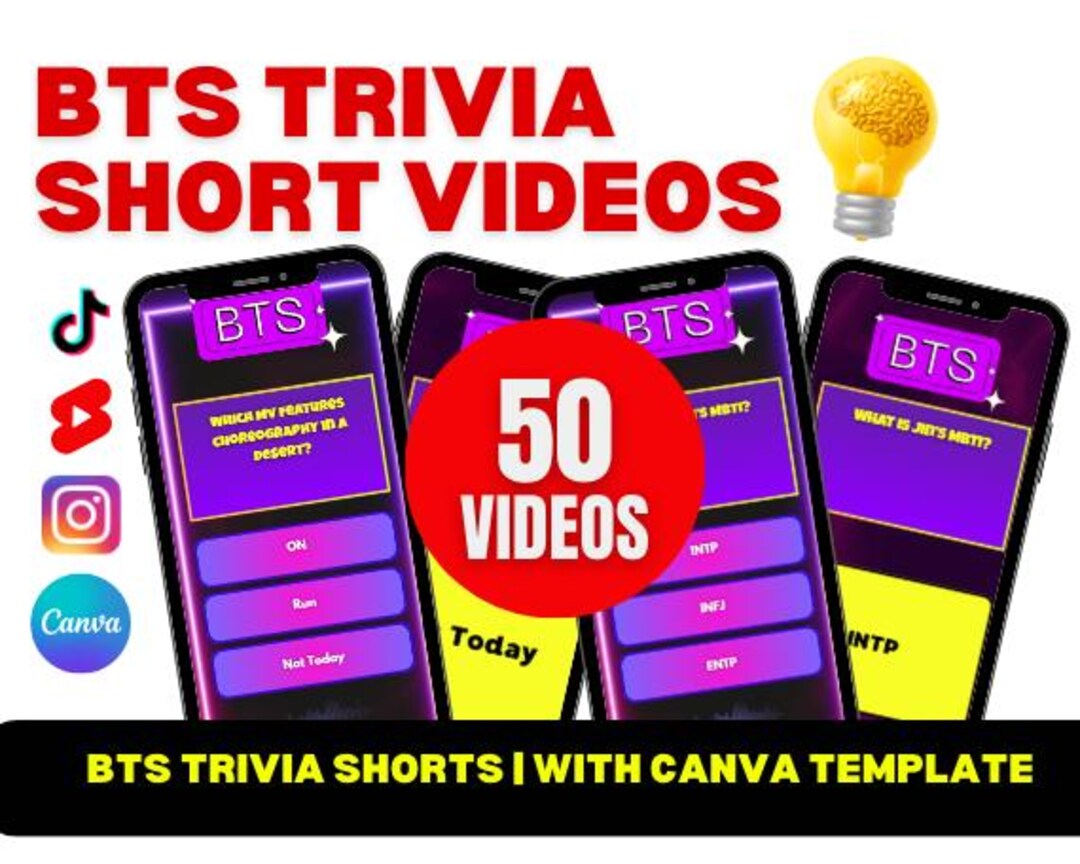 BTS KPOP Trivia Games Shorts Videos and Template | Kpop Youtube ...