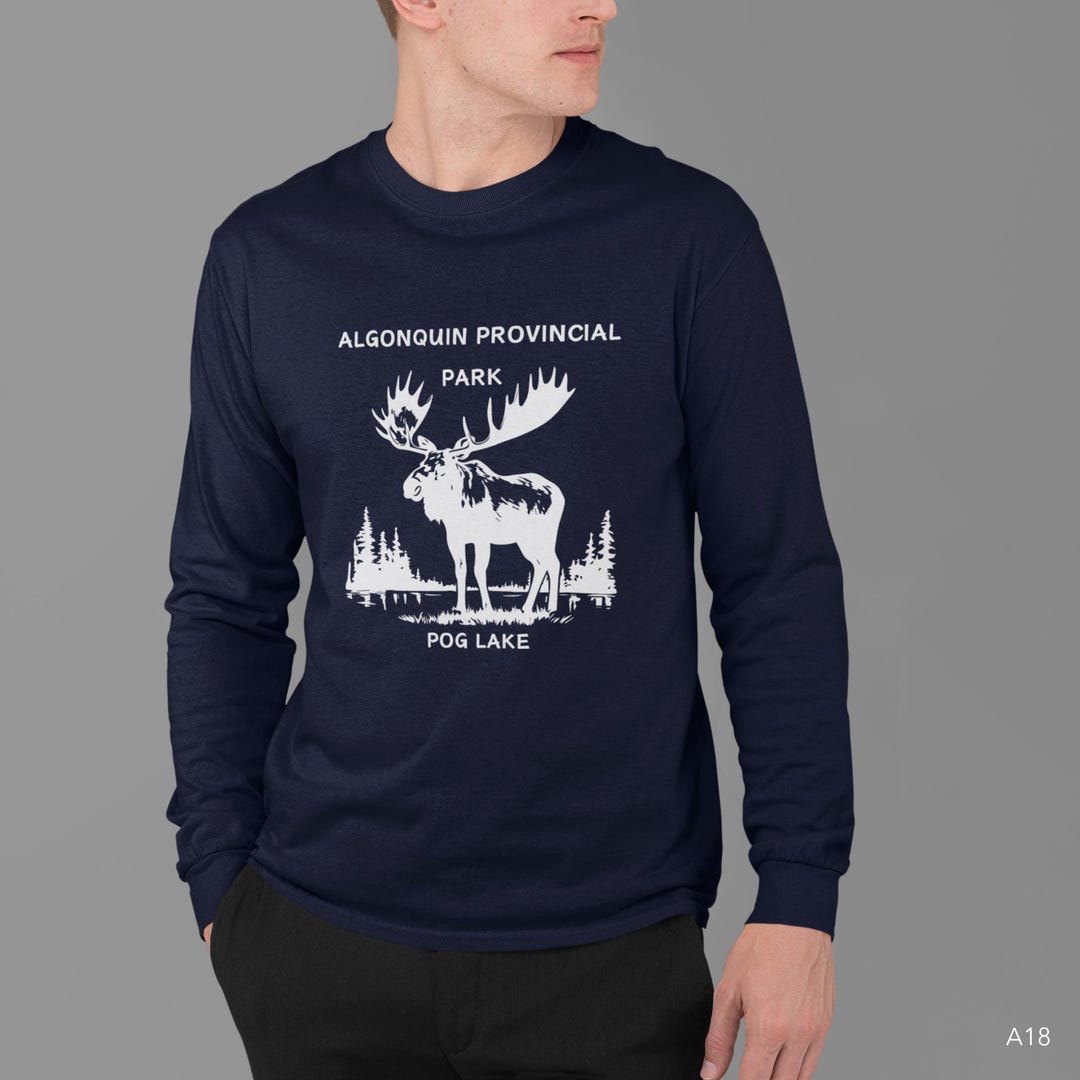 Moose Pog Lake Algonquin Park Outdoor Camping Long Sleeve Tee T Shirt S ...