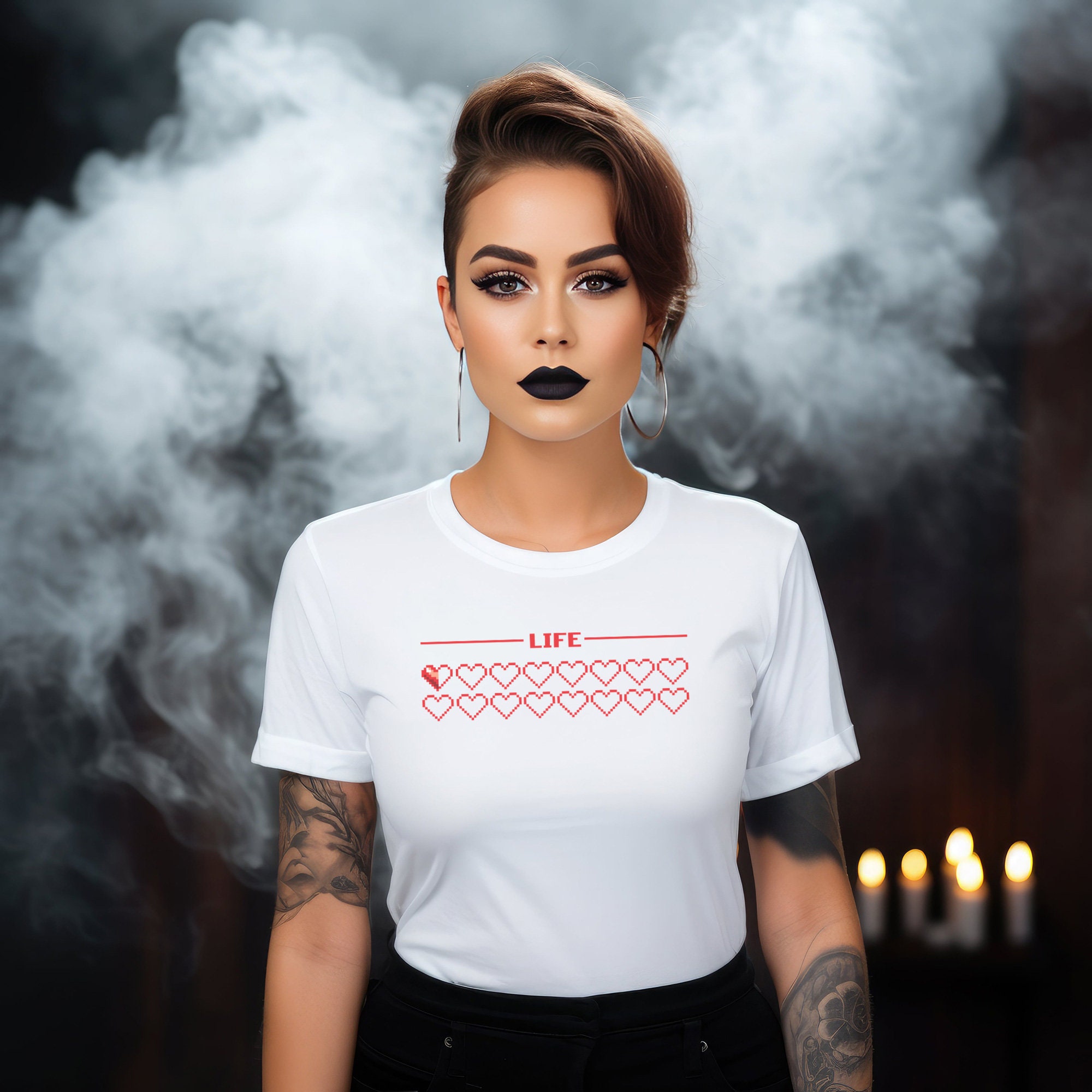 8-bit Heart Pixel 8 Bit Heart Retro Game T-shirt Videogame Shirt NES ...