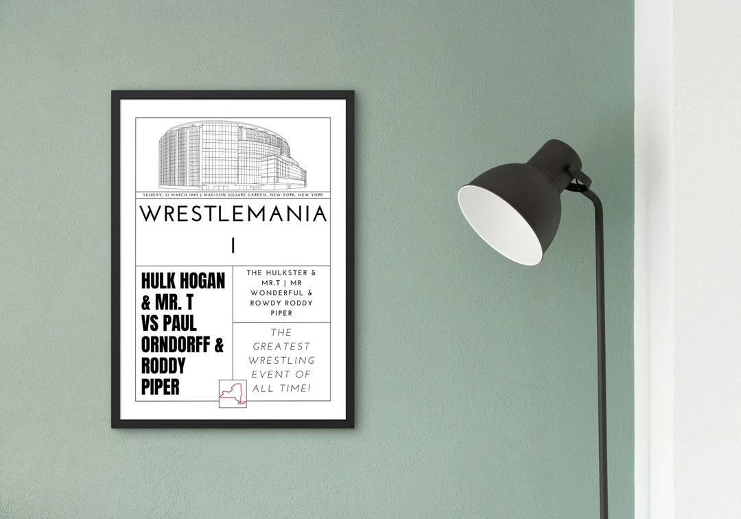 Wrestlemania 1 Poster Memory Hulk Hogan/mr.t Vs Paul Orndorff/roddy ...