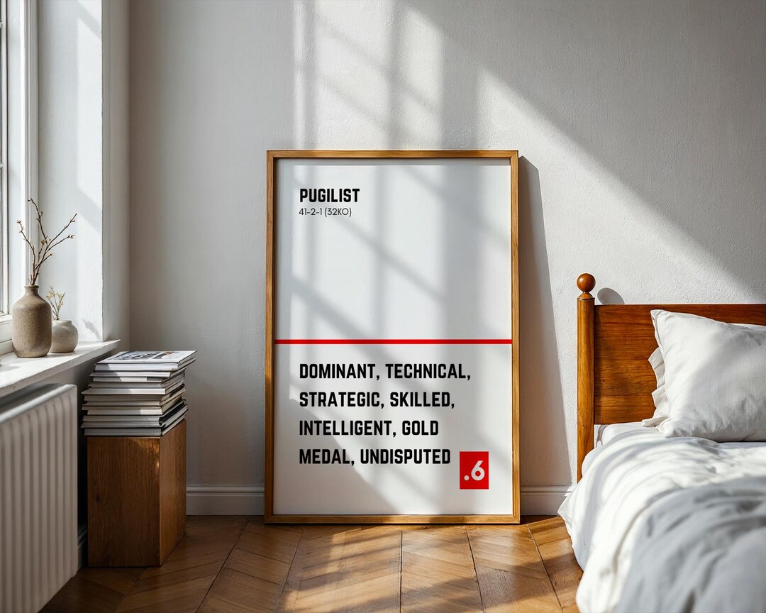 Pugilist Boxing Poster Record Print Quotes - A2 / A3 / A4 / A5 Modern ...