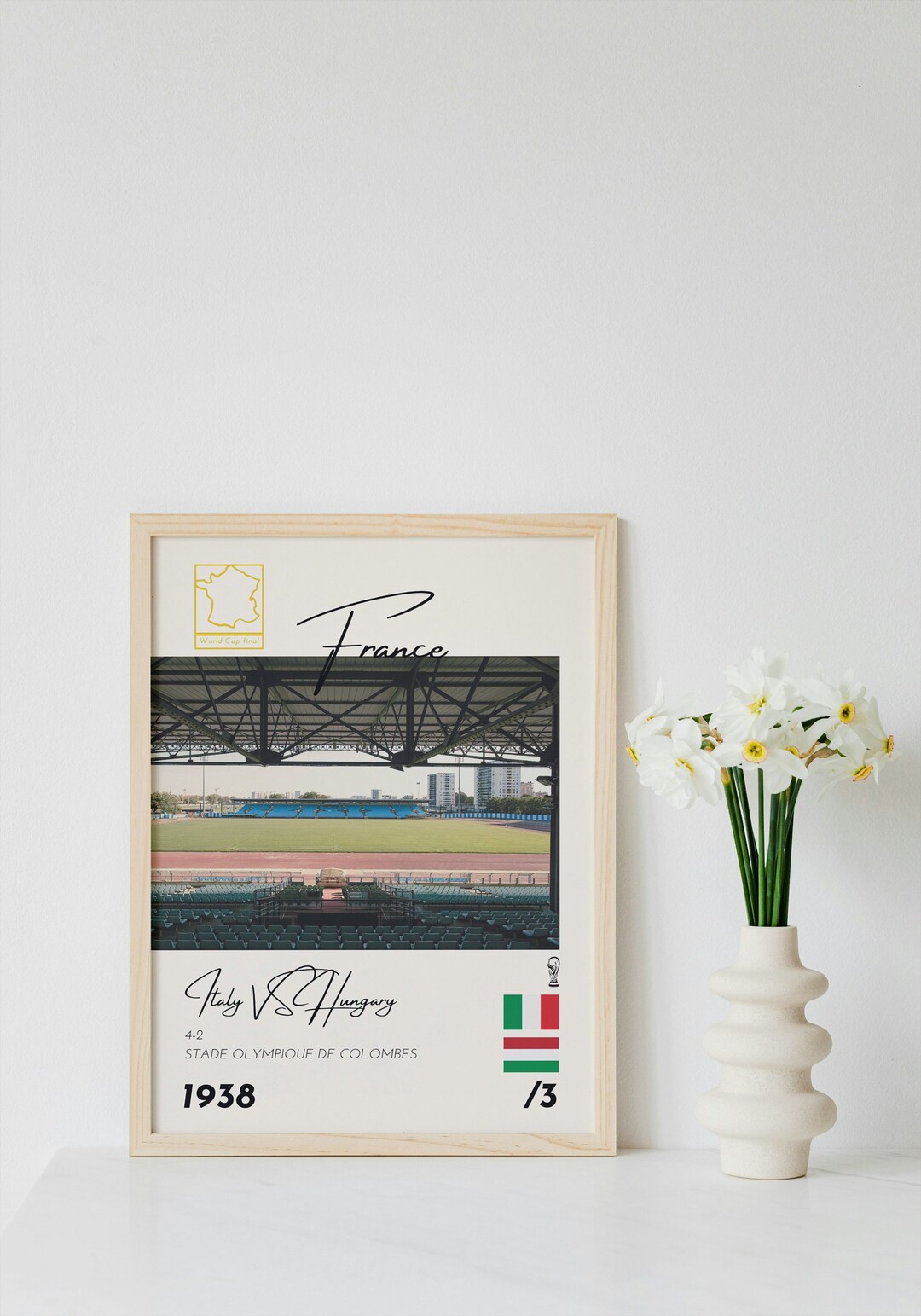 Italy Vs Hungary 1938 World Cup Final Print in France / Football Soccer ...