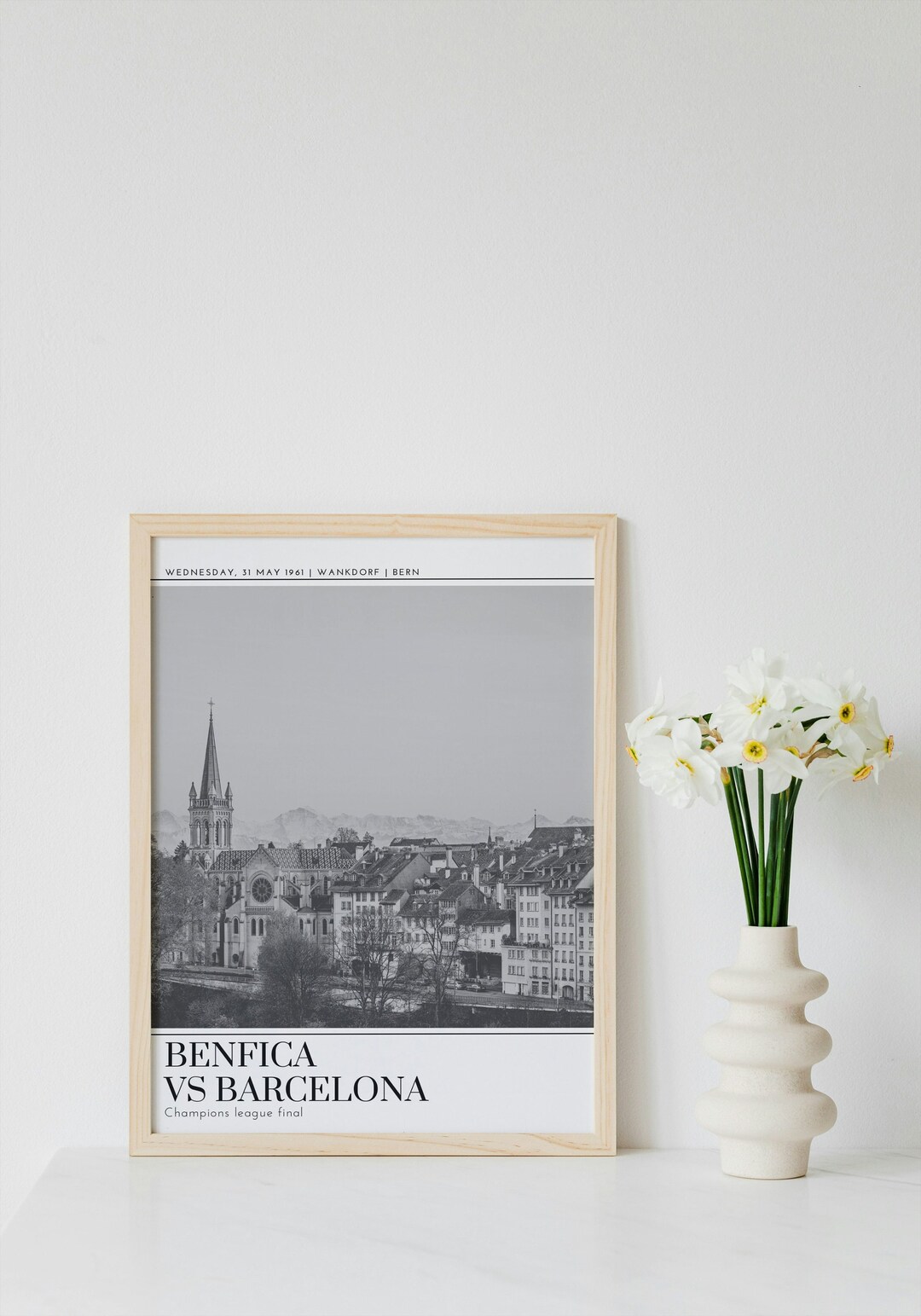 Champions League Final Poster, Benfica Vs Barcelona 1961 Bern, Football ...