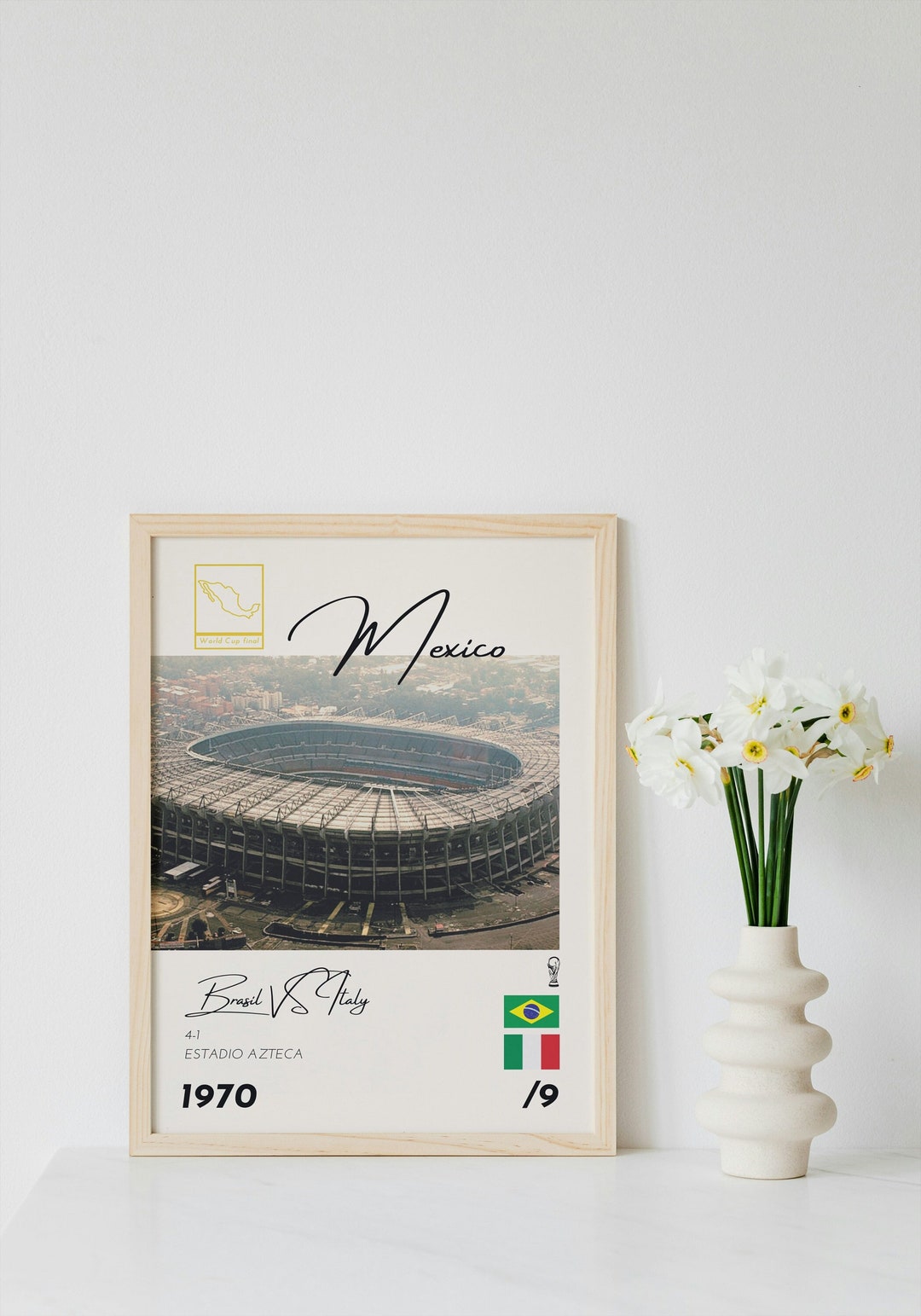 Brasil ( Brazil ) Vs Italy 1970 World Cup Final Print in Mexico ...