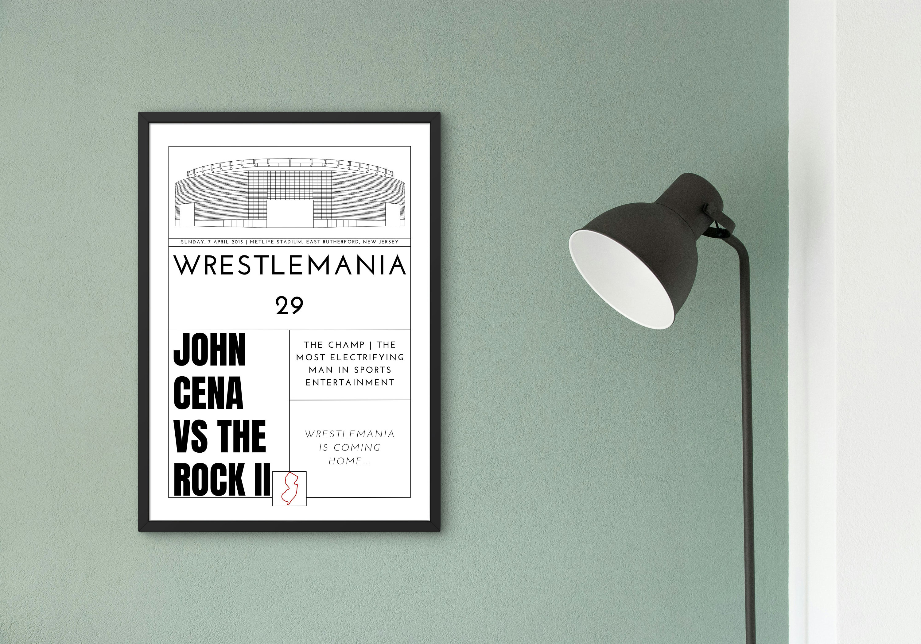Wrestlemania 29 Poster Memory - John Cena Vs the Rock 2 - WWE/WWF 2013 ...