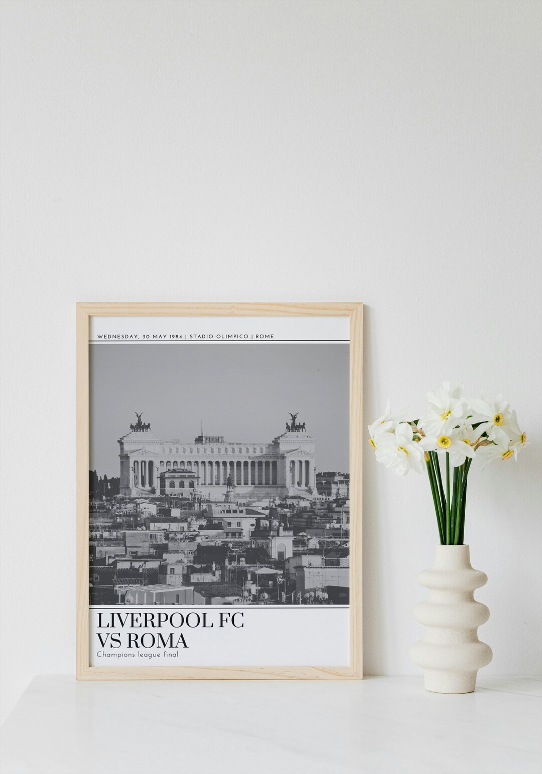 Champions League Final Poster, Liverpool FC Vs Roma 1984 Rome, Football ...