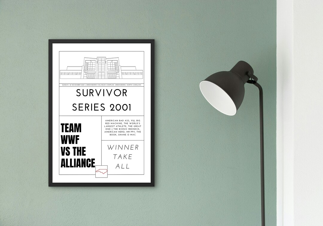 Survivor Series 2001 Poster Memory - Team WWF Vs the Alliance - Wwe/wcw ...