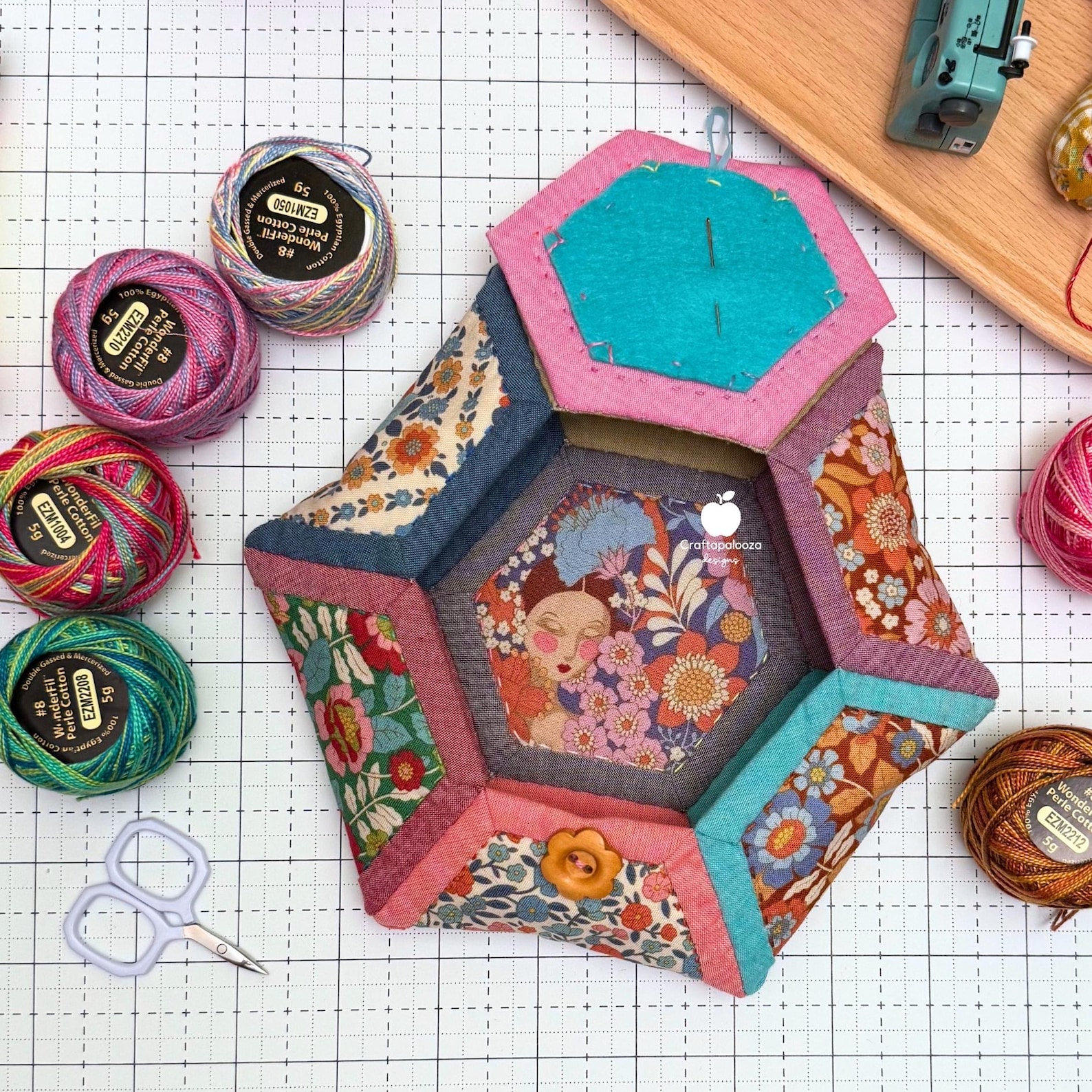 Blossie Basket PDF Pattern: Quilt-as-you-go Hexie Bowl - Etsy