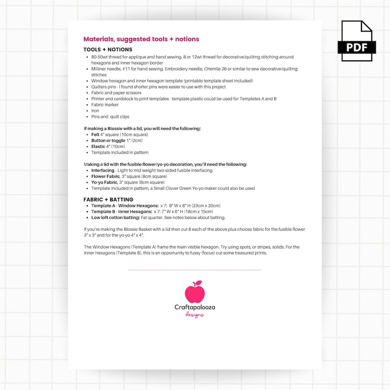 Blossie Basket PDF Pattern: Quilt-as-you-go Hexie Bowl - Etsy