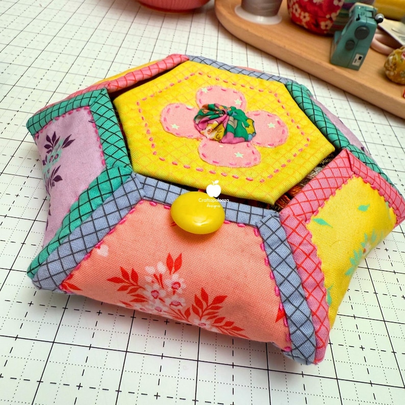 Blossie Basket PDF Pattern: Quilt-as-you-go Hexie Bowl - Etsy