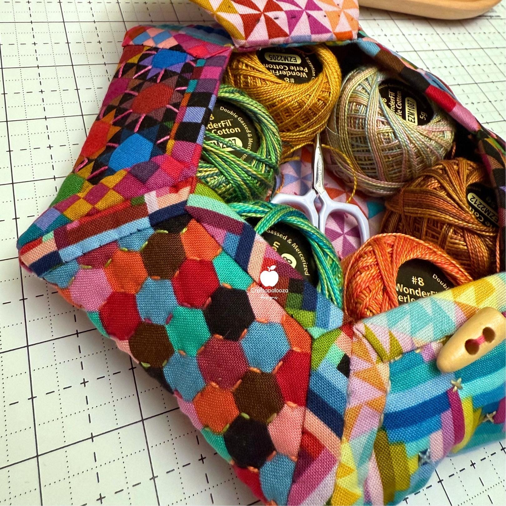 Blossie Basket PDF Pattern: Quilt-as-you-go Hexagon Bowl Sewing - Etsy