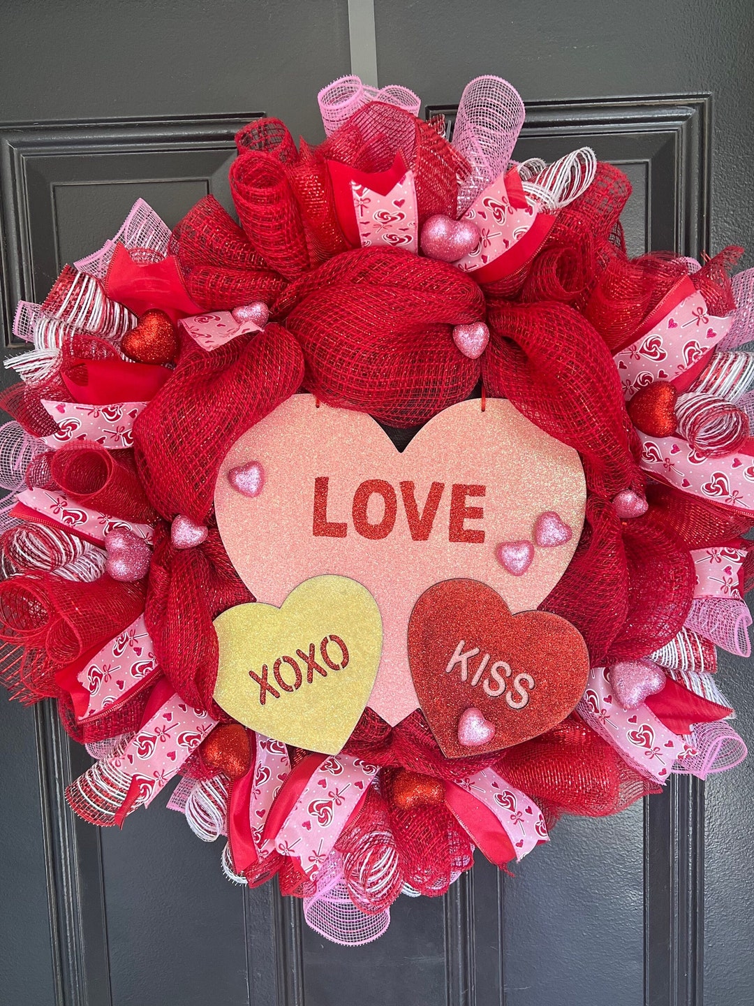 Candy Heart Valentine Wreath - Etsy