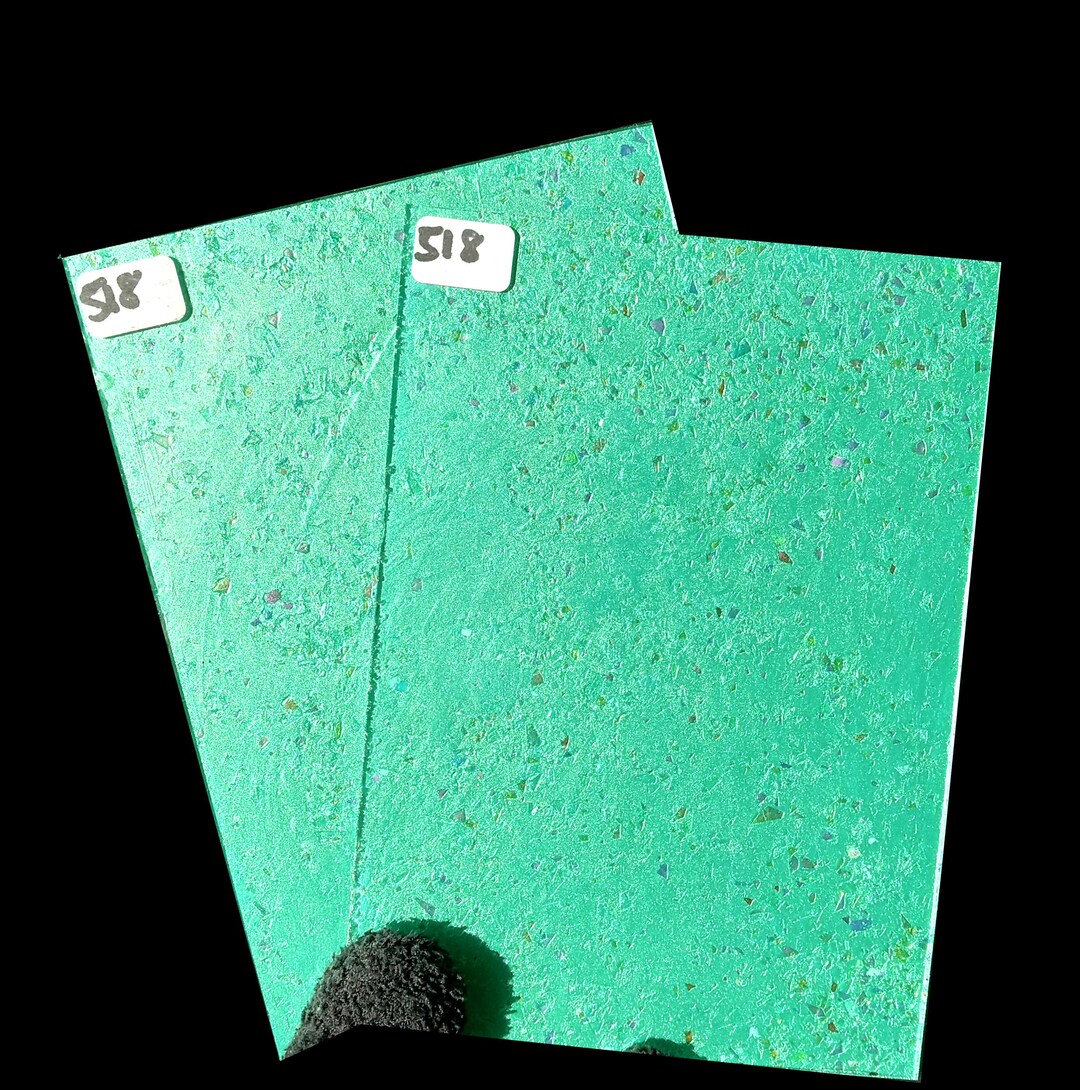 Turquoise Glitter Glass Sheets for Cutting Up. Opaque Mosaic Tile. Not ...