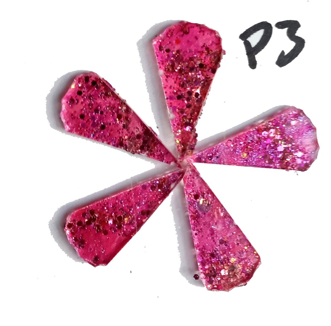 Pink Pre-cut Flowers Made Out of Glittery Metallic Mosaic Glass Tiles ...