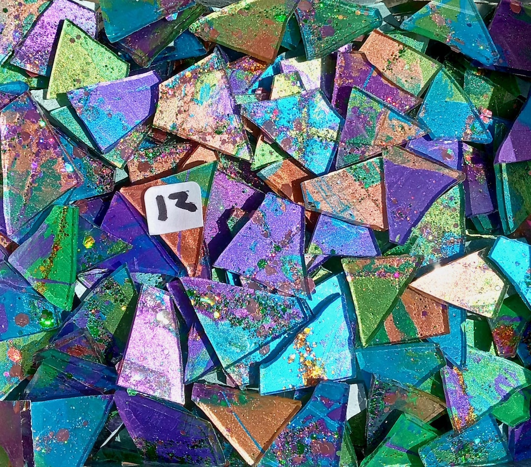 Beautiful Dream Metallic Mosaic Glitter Glass Tile Pieces for Making ...