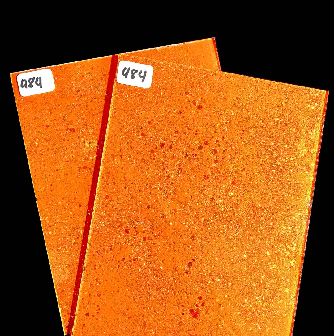 Metallic Orange Glass Sheets for Cutting Into Mosaic Glitter Glass Tile ...